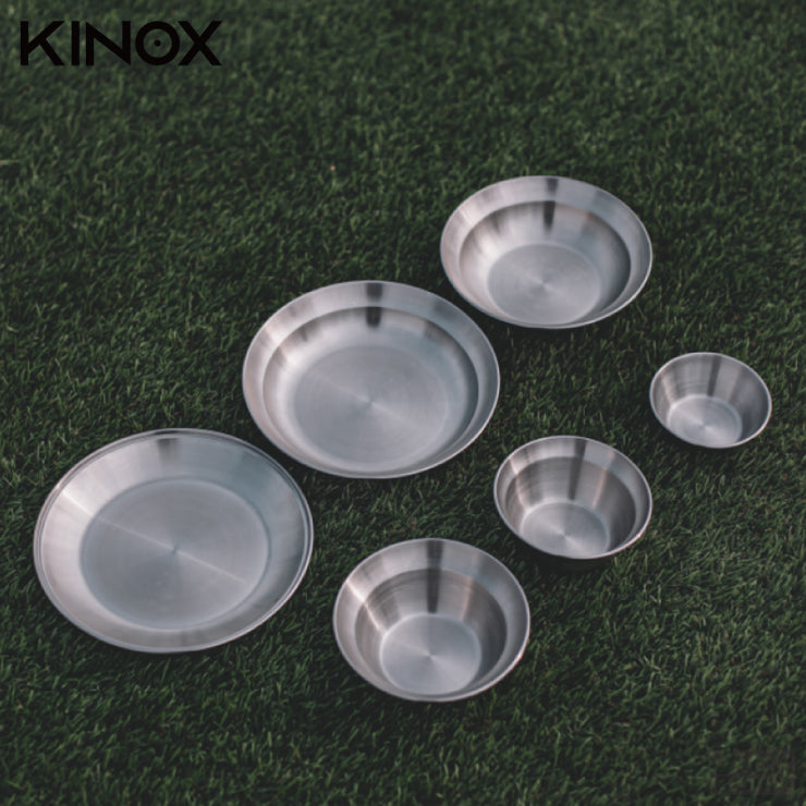 韓國KINOX • 不鏽鋼6P餐盤組(6種尺寸都幫你準備好了/含收納袋) SS 6P SET