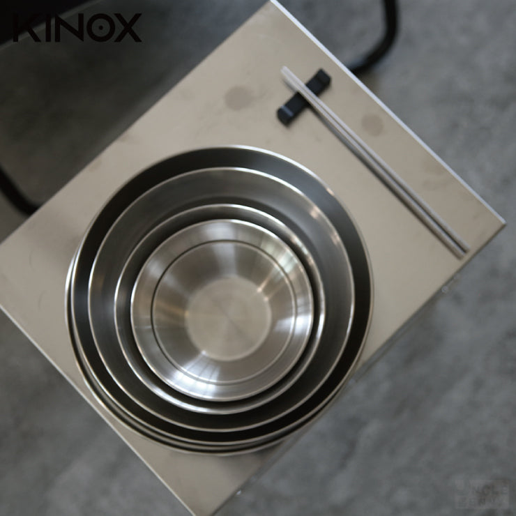 韓國KINOX • 不鏽鋼6P餐盤組(6種尺寸都幫你準備好了/含收納袋) SS 6P SET